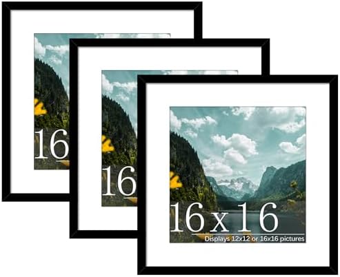 Amazon.com - Picrit 16x16 Picture Frame 3 Pack, Black Poster Frame ...