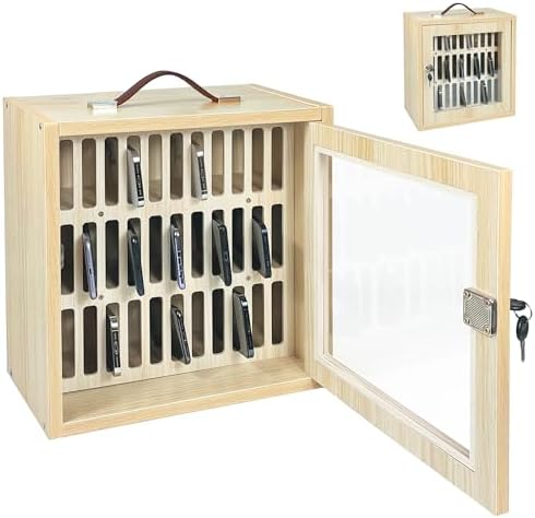 Amazon.com: Consfly Wood Cell Phone Locker Box Cell Phone Holder ...