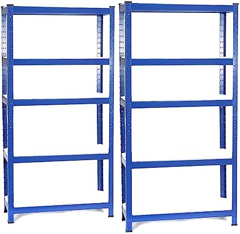 2 x 5 Levels 1500mm H x 750mm W x 300mm D Heavy Duty Steel Shelving ...