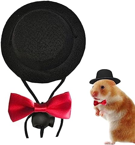 Amazon.com: EsEico Pets Top Hat, Bow Ties Pet Hats, Hamster Bowtie Hat ...