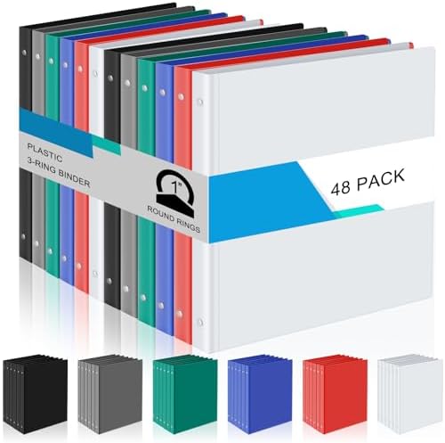 Amazon.com : Fulmoon 48 Pack Flexible 3 Ring Binders Bulk, Plastic ...