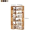 Amazon.com: LITFAD Modern Vertical Corner Bookshelf Solid Wood Floor ...