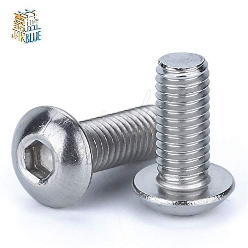 Generic 100Pcs M3 Bolt A2-70 Button Head Socket Screw Bolt Sus304 ...