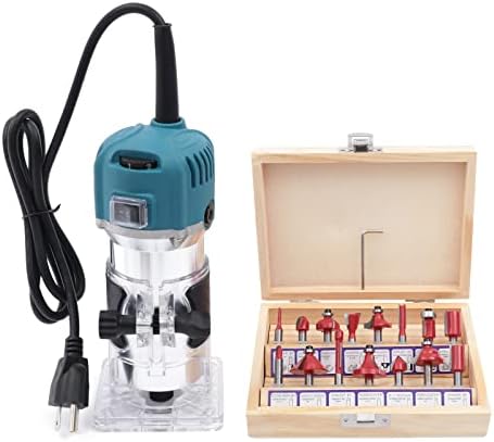 Compact Wood Palm Router Tool for Woodworking - 800W Plunge Router Kit ...