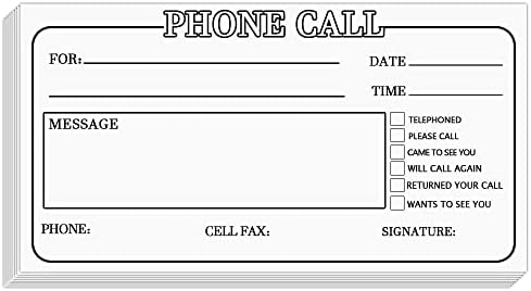 Amazon.com : Phone Message Forms Books,Message Pads,5x3 Inch Urgent ...