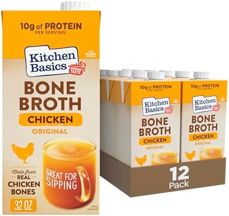Amazon.com : Kitchen Basics Chicken Bone Broth, 32oz (Pack of 12 ...