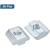 Amazon.com: uxcell T Nuts, 30pcs - Nickel Plated Carbon Steel T Slot Bolts, 4040 Series M8 ...