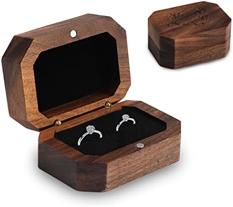 Wooden Wedding Ring Box 2 Rings, Personalised Engagement Ring Box ...