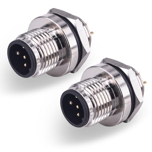 M12 5-pin male panel mount socket sensor connector Lonlonty, thread ...