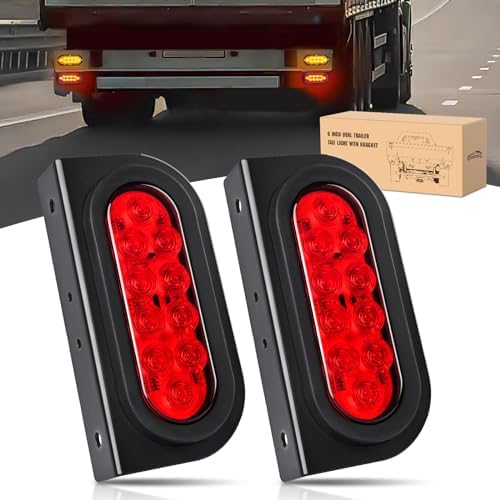 Amazon.com: GOOACC 6Inch Oval Trailer Tail Light 2PCS 10LED Red Stop ...
