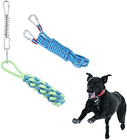 Dog Rope Toy, Spring Pole Dog Rope Toys Chew Proof Bungee Tug Toy for ...