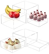 Amazon.com: 3 Pack Acrylic Display Boxes Cube Riser, Food Display ...