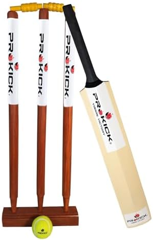 Buy Prokick Wooden Cricket Kit | Kit for Light Weight Ball with Base ...