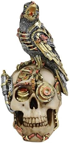 Amazon.com: Ebros Steampunk Silver Robotic Alpha Wolf Howling Statue ...