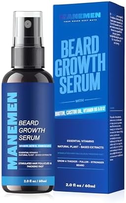 Amazon.com : Manemen Beard Growth Serum Spray- Biotin, Castor Oil ...