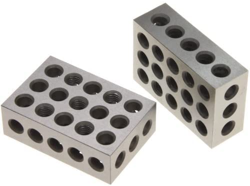 1-2-3 Blocks Matched Pair Hardened Steel 23 Holes Precision Machinist ...
