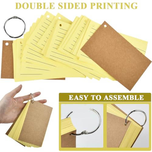 YOPEUC Ruled Index Cards, 600PCS Flash Cards, Revision Cards with Metal ...