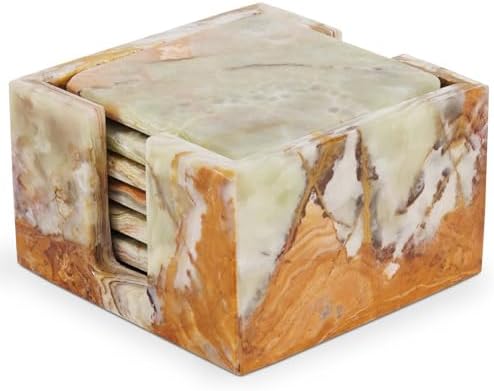 Radicaln Marble Coasters for Drinks Green Square 3.5 Inches Handmade ...