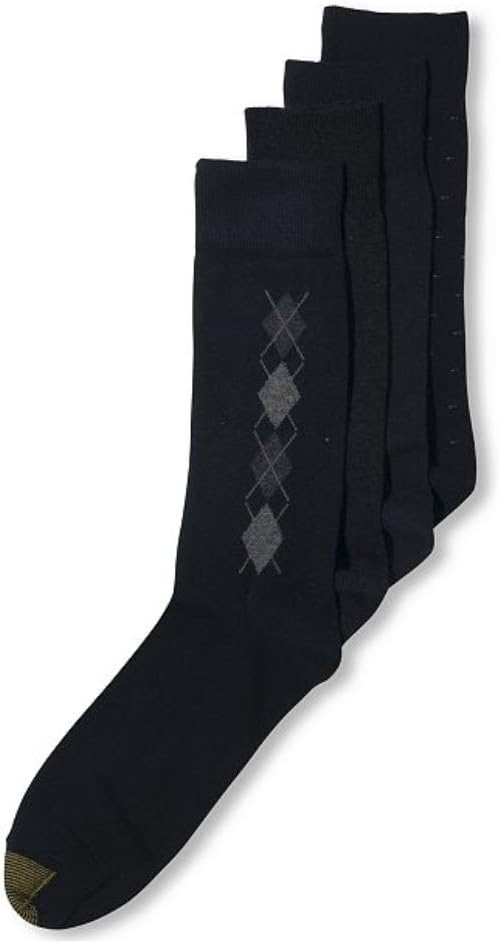 Amazon.com: Gold Toe Men's Socks 4 Pack Clocking Dress Black : Clothing ...