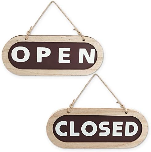 Wooden Open Closed Sign 30x15cm - Wooden Rustic Open and Closed Sign ...