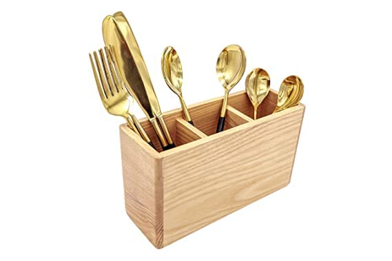 Wooden Handmade Cutlery Caddy/Holder (Small) Cutlery Holder Organiser ...