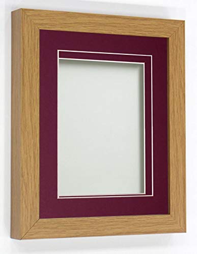 Frame Company Rickman Box 3D Photo Frame, Wood, Beech with Plum Mount ...
