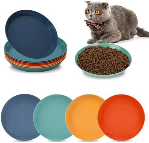 12 Pcs Cat Food Dish Shallow Cat Wet Food Flat Cat Bowls Whisker ...
