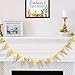 Amazon.com: 40Ft Gold Party Decoration Triangle Flag Banner Double ...