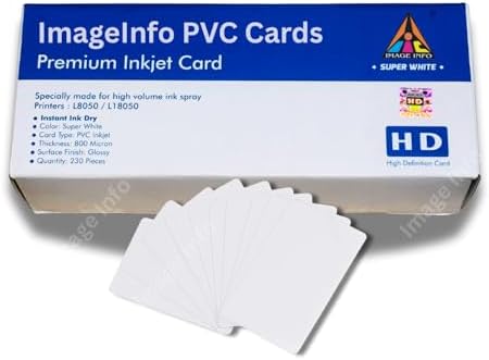 ImageInfo PVC ID Card Super White for Epson Direct ID Card EcoTank ...