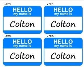 Amazon.com - Hello My Name Is Colton - Sheet of 4 - Window Bumper ...