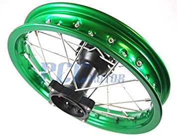 PCC MOTOR 4. 5L 12" REAR GREEN ALUM RIM WHEEL XR CRF SDG 107 109 RM07G ...