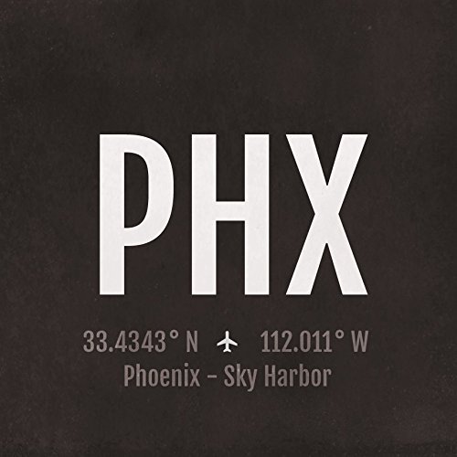 Amazon.com: Phoenix Airport Code Print - PHX Aviation Art - Arizona ...