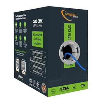 Invincible Cables Cat6 Direct Burial Outdoor (CMX) 1000ft Cable | 100% ...