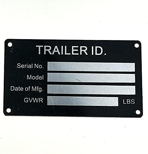 Blank Trailer VIN ID Plate Data TAG Serial Model Number Identification ...