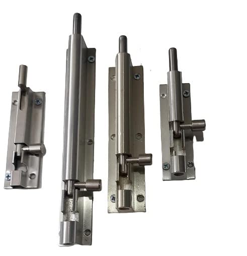 Stainless Steel Slide Bolt/Lock for Door (Door Knobs Set), 4 Pieces (5 ...