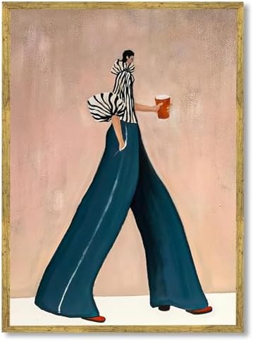 Amazon.com: Large Gold Framed Modern Fashion Abstract Wall Art Chic ...