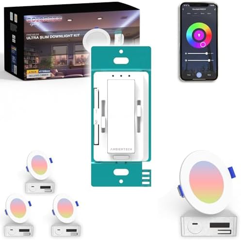 Smart RGB Recessed Lights with Smart Wall Switch, 4 Pack of Smart ...
