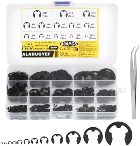 500 Pcs Circlips Kit for Circlip Pliers, External Retaining Ring Clips ...