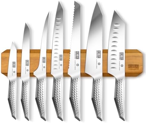 Amazon.com: HOSHANHO Knife Set with Magnetic Knife Holder, 6 Pieces ...