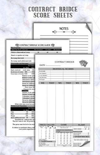 CONTRACT BRIDGE SCORE SHEETS: Premium Contract Score bridge Pad journal ...