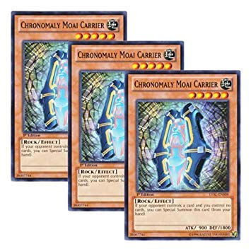 Amazon.co.jp: ★ 3枚セット ★遊戯王 英語版 LVAL-EN008 Chronomaly Moai Carrier 先史遺産 ...