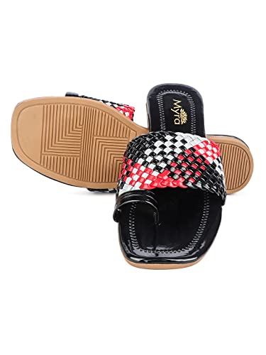 Buy MYRA Women's Black Flat Chappal | Slide Flat Chappal | Latest Women ...
