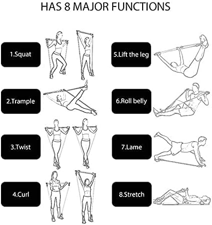 Pilates Bar Kit, Adjustable Pilates Bar Kit with Resistance Band ...
