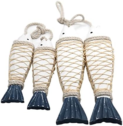 Amazon.com: OECECR Vintage Wooden Fish Hanging Wood Fish with Fishing ...
