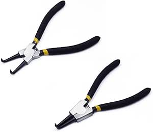 2Pcs Circlip Pliers, 150mm/6 Inch Internal & External Bent Heavy Duty ...