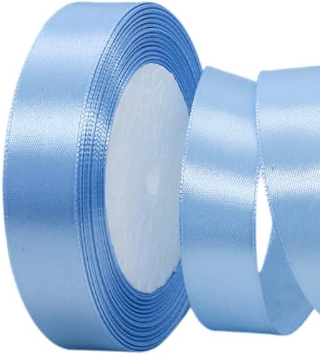 Light Blue Satin Ribbon 12mm - 25 Meters Roll - for Gifts Wrap, Sew ...