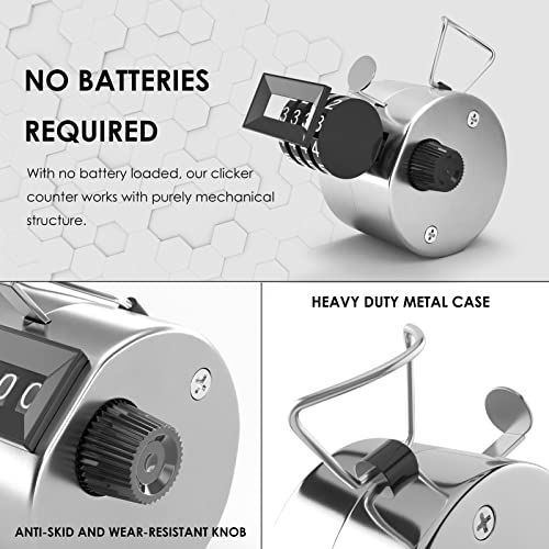 Snapklik.com : Clicker Counter, 2 Pack Metal Tally Counter 4-Digit ...