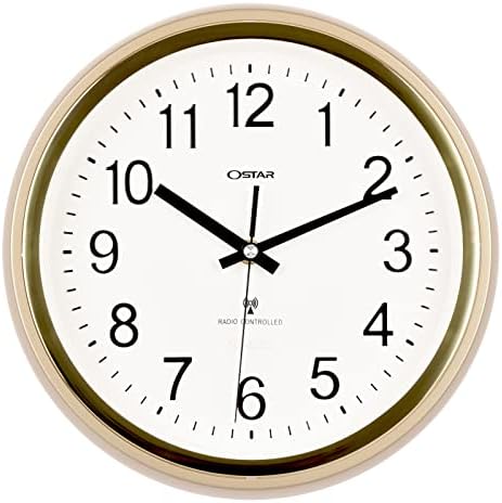 Amazon.com: Sharp Atomic Analog Wall Clock - 12" Silver Brushed Finish ...