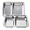Amazon.com | Stainless Steel Divided Plates - 2 Pack, Rectangular Tray ...