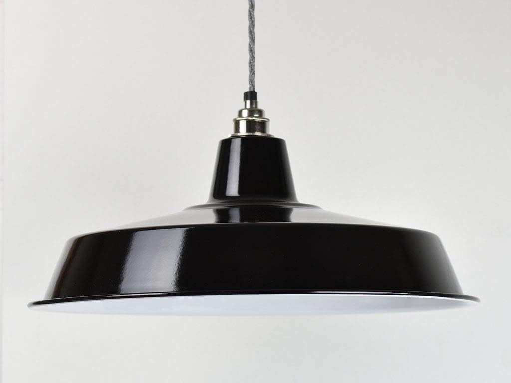 XL Classic Black Industrial Enamel Vintage Factory Warehouse Style ...